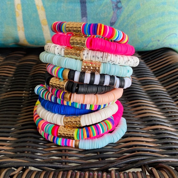 Jewelry | Newcolorful Mint Clay Disc Bracelet | Poshmark